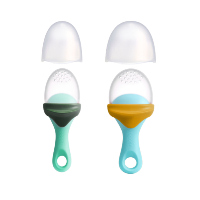 Boon Pulp Silicone Feeder 2-Pack - Blue/Mustard and Gray/Mint ...