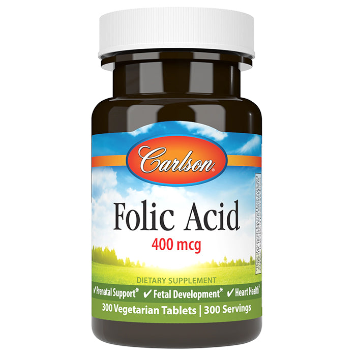 Carlson Folic Acid 400mcg 300 Vegetarian Tablets – Babymama – #1 ...