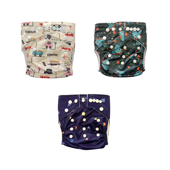 Next9 Cloth Diaper + 3 inserts - Colorful Cars, Look Out and Fiesta ...